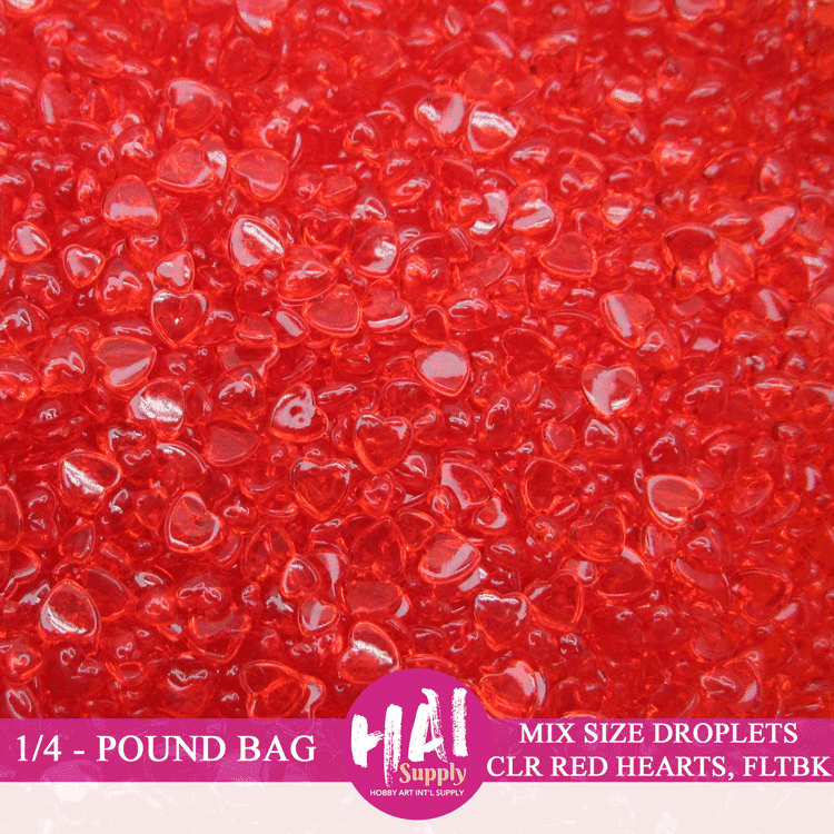 1/4-Pound – RED-CLEAR HEART DROPS – HAI Supply